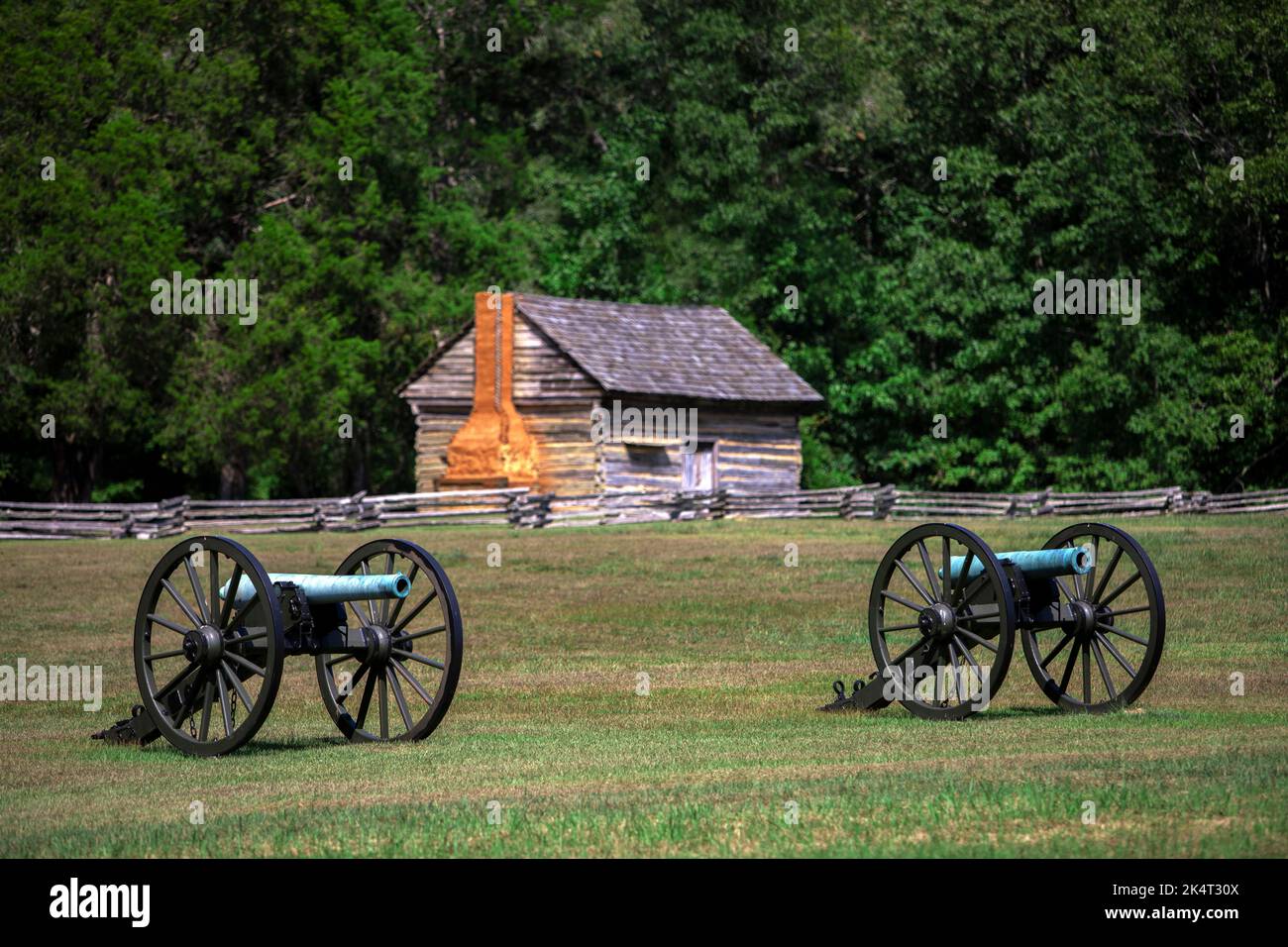 Front view of a blue M1857 12-Pounder, the Napoleon, an American civil ...
