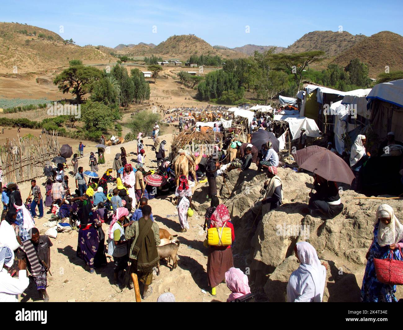 The local market near Kombolcha city in Ethiopia, Africa Stock Photo ...