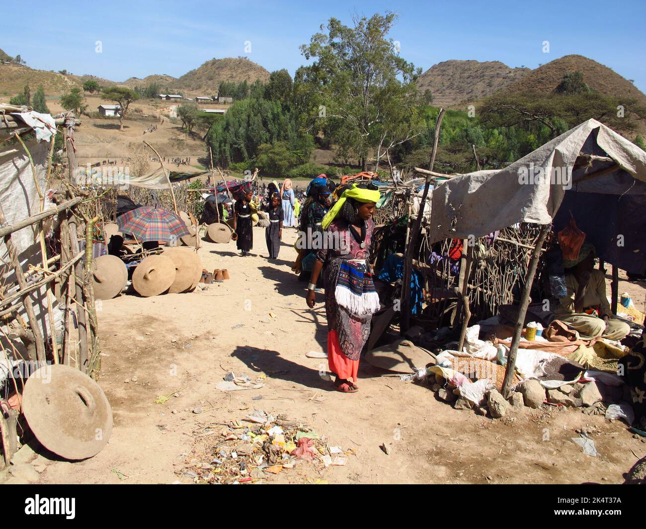 The local market near Kombolcha city in Ethiopia, Africa Stock Photo ...