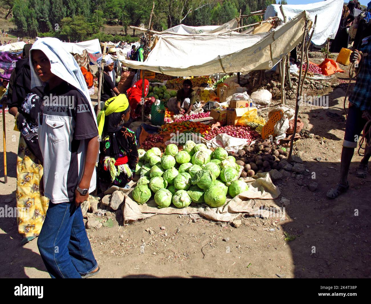 The local market near Kombolcha city in Ethiopia, Africa Stock Photo ...