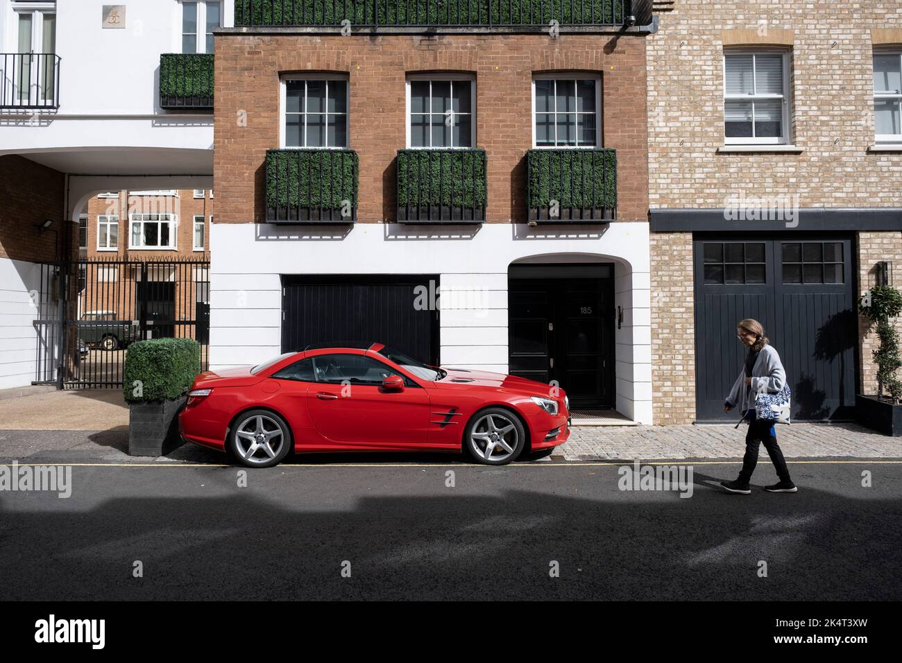 Red Mercedes parked outside a property on Pavillion Road in ...