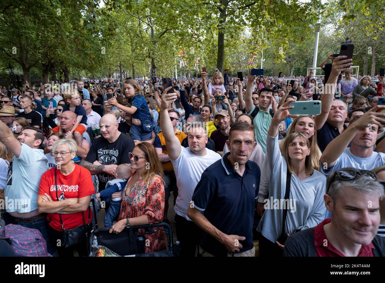 Delighted crowds of people gathered on The Mall react to seeing King ...