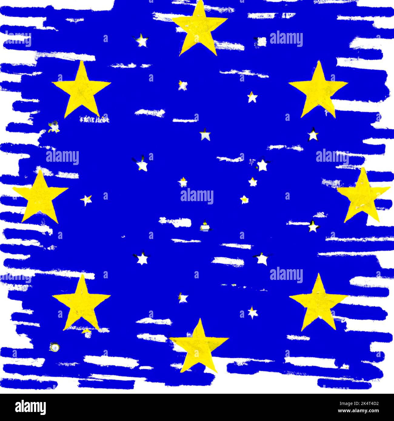 France, Paris on 26/09/2022. Digital illustration of a European Union ...