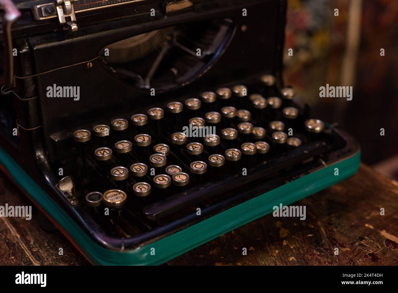 Antique Typewriter. Vintage Typewriter Machine Closeup Photo Stock ...