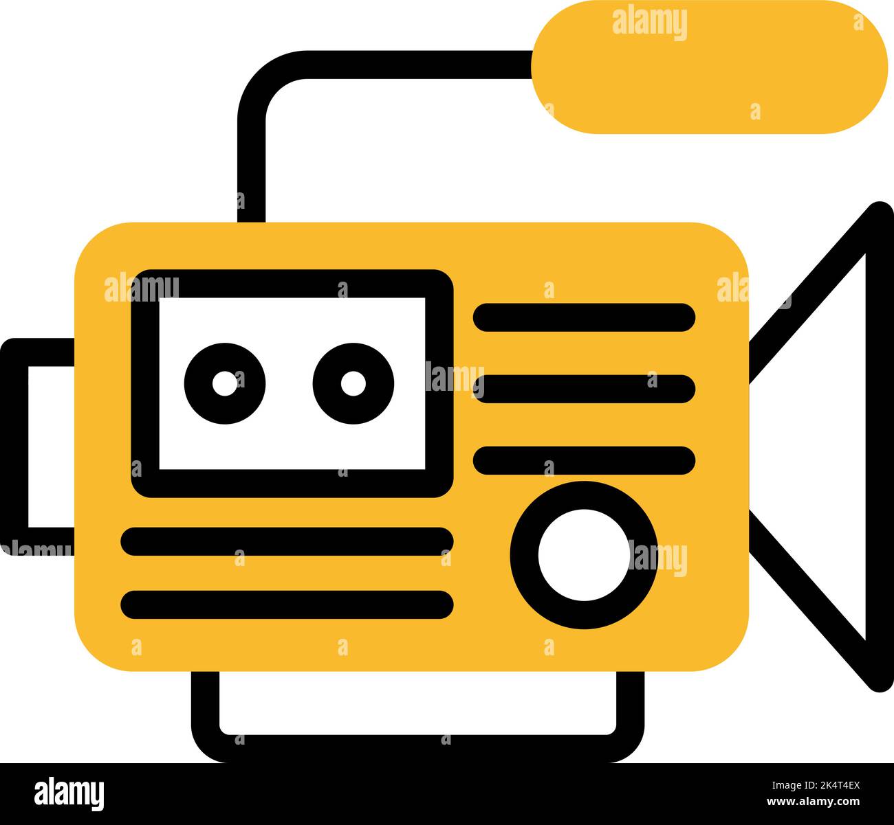 Broadcast video camera, illustration, vector on a white background ...