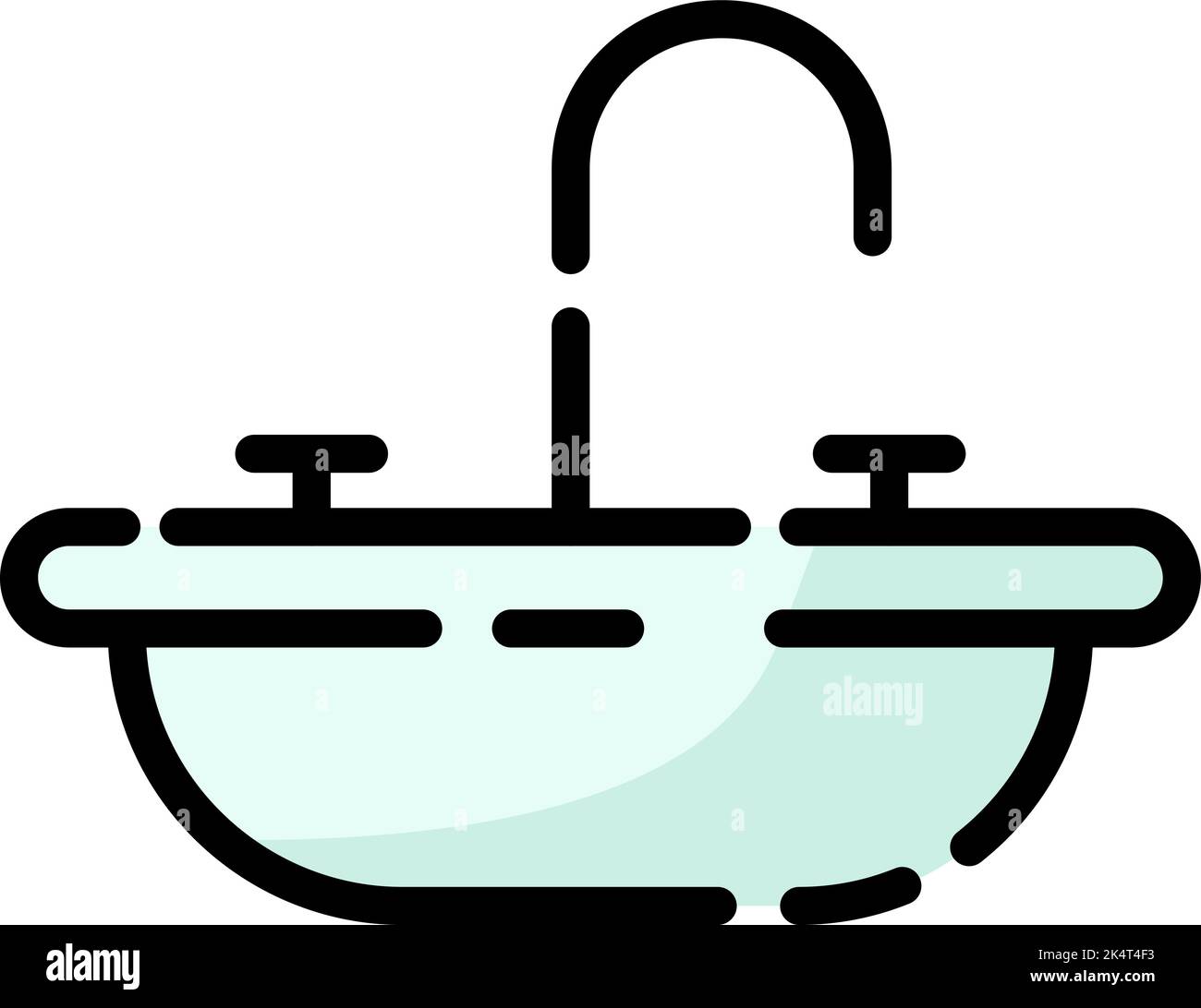 Bathroom modern sink, illustration, vector on a white background Stock ...
