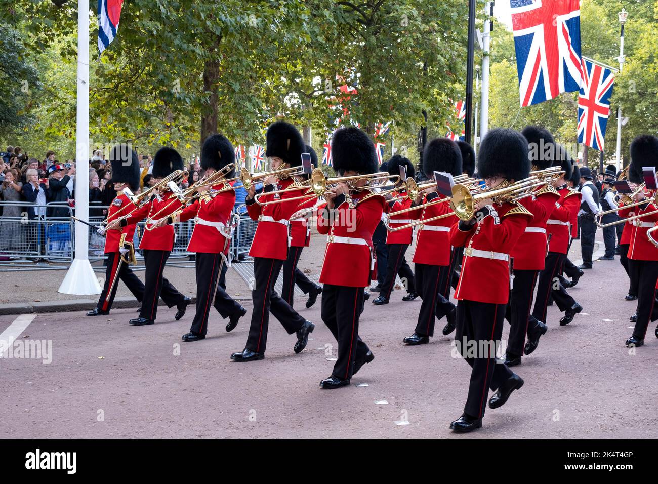 Band of the Grenadier Guards during the procession of the coffin ...