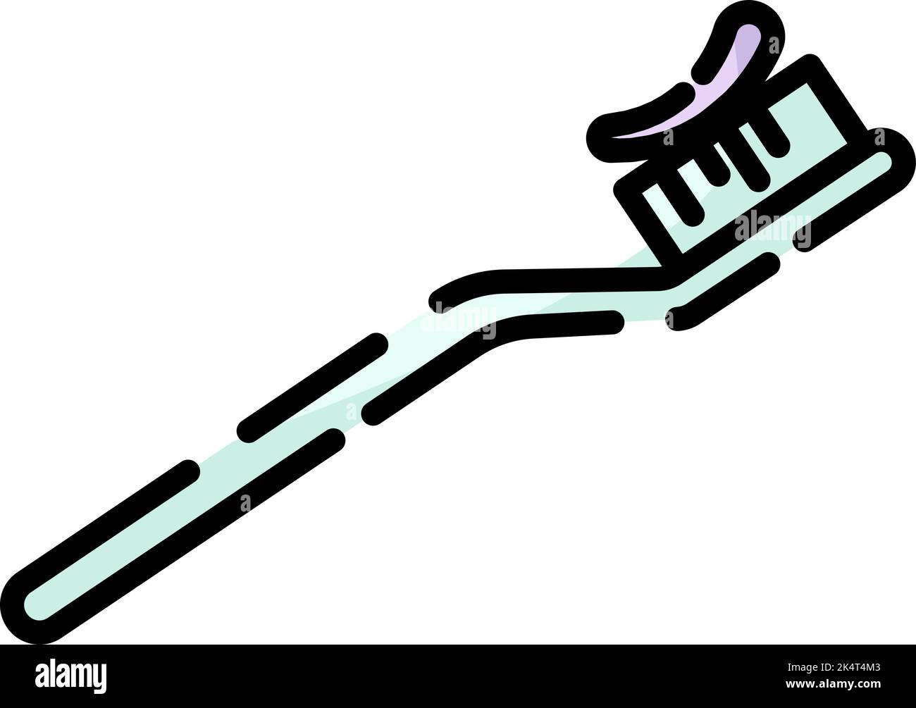 Bathroom toothbrush, illustration, vector on a white background Stock ...