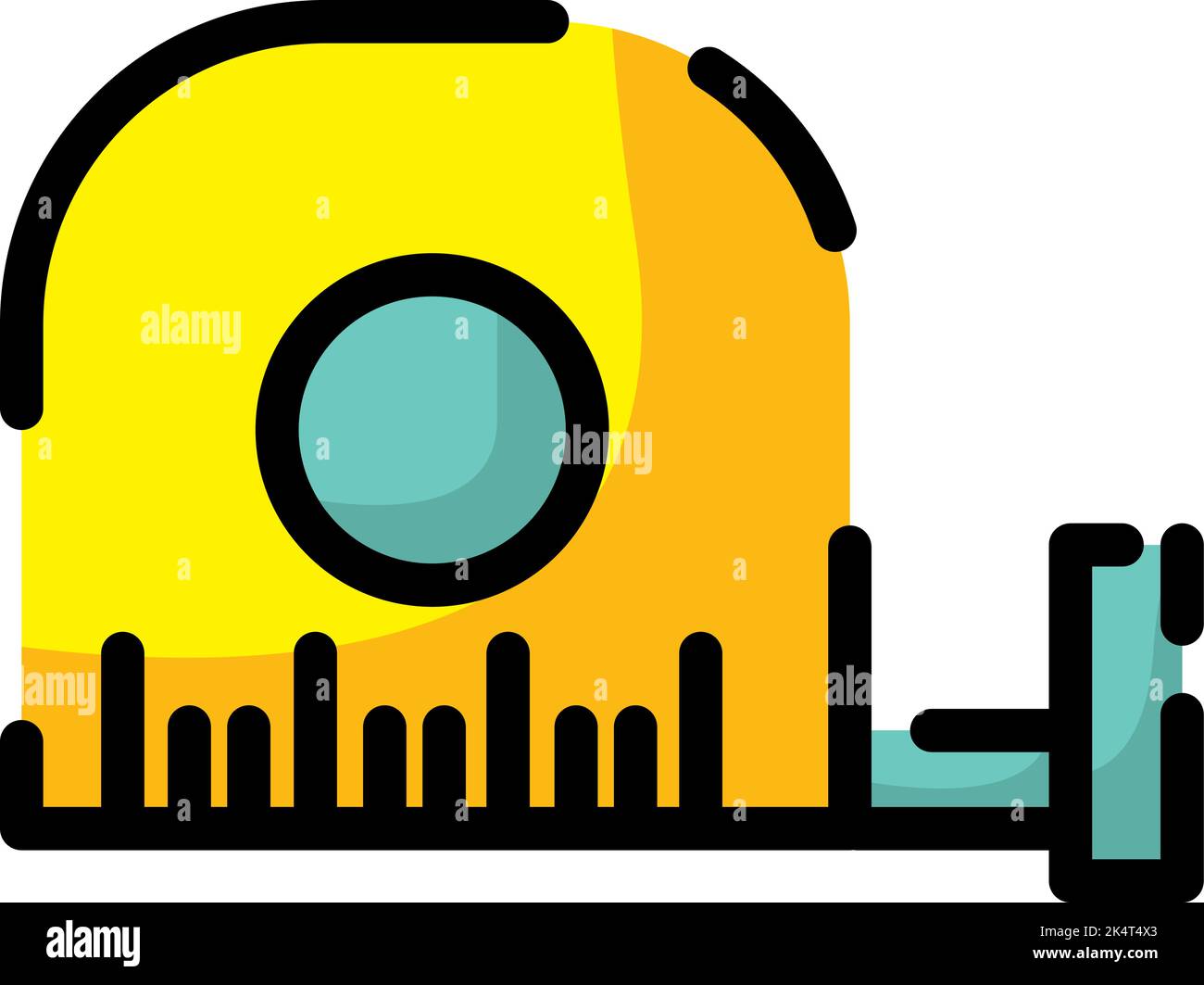 Construction tape measure, illustration, vector on a white background ...