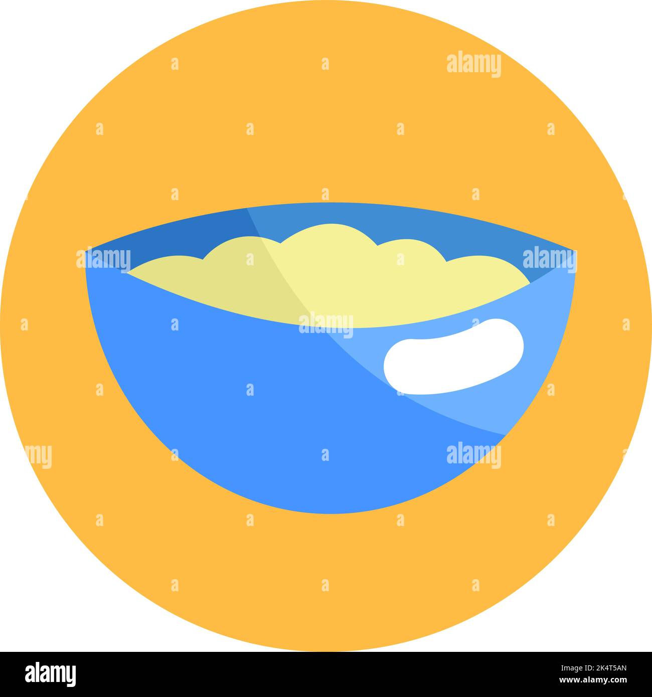 Breakfast porridge, illustration, vector on a white background Stock ...