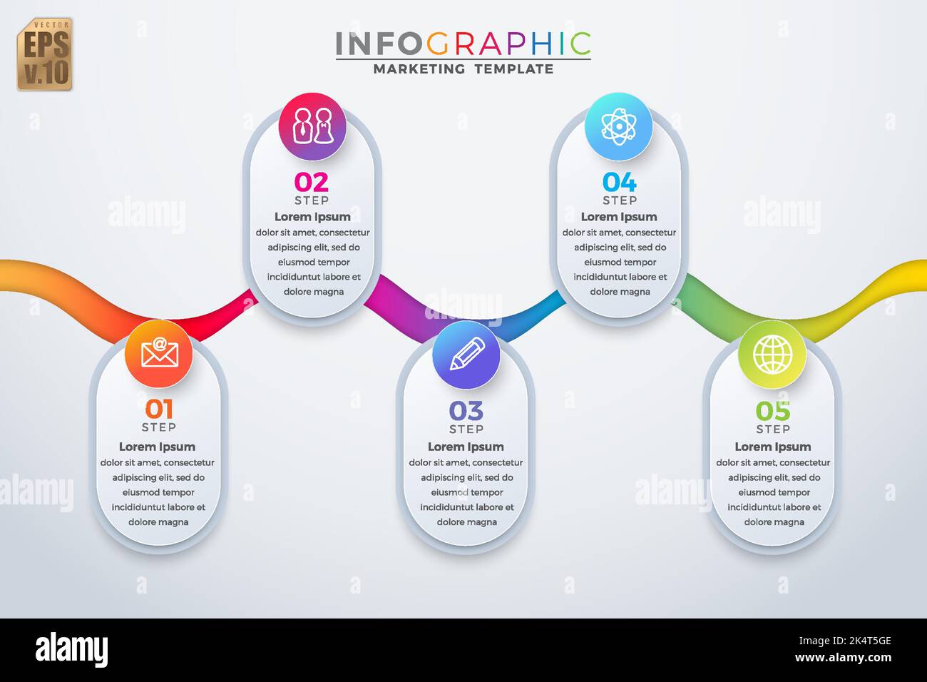 Infographic vector business colorful design round corner and circle ...