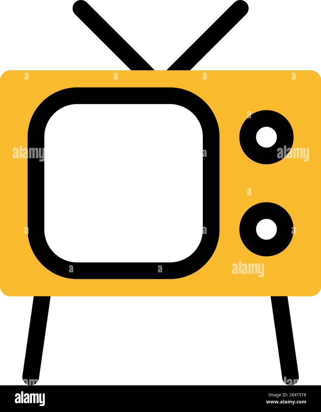 Broadcast old tv, illustration, vector on a white background Stock ...