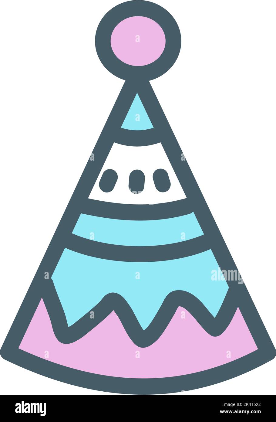Party hat, illustration, vector on a white background Stock Vector ...