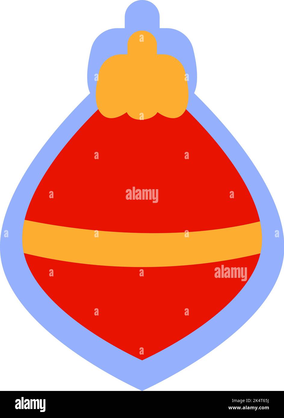 Red christmas tree decoration, illustration, vector on a white ...