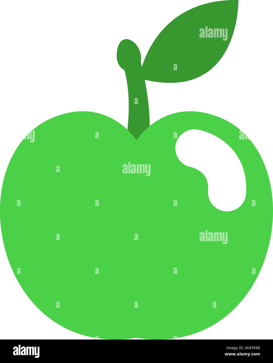 Ecology green apple, illustration, vector on a white background Stock ...