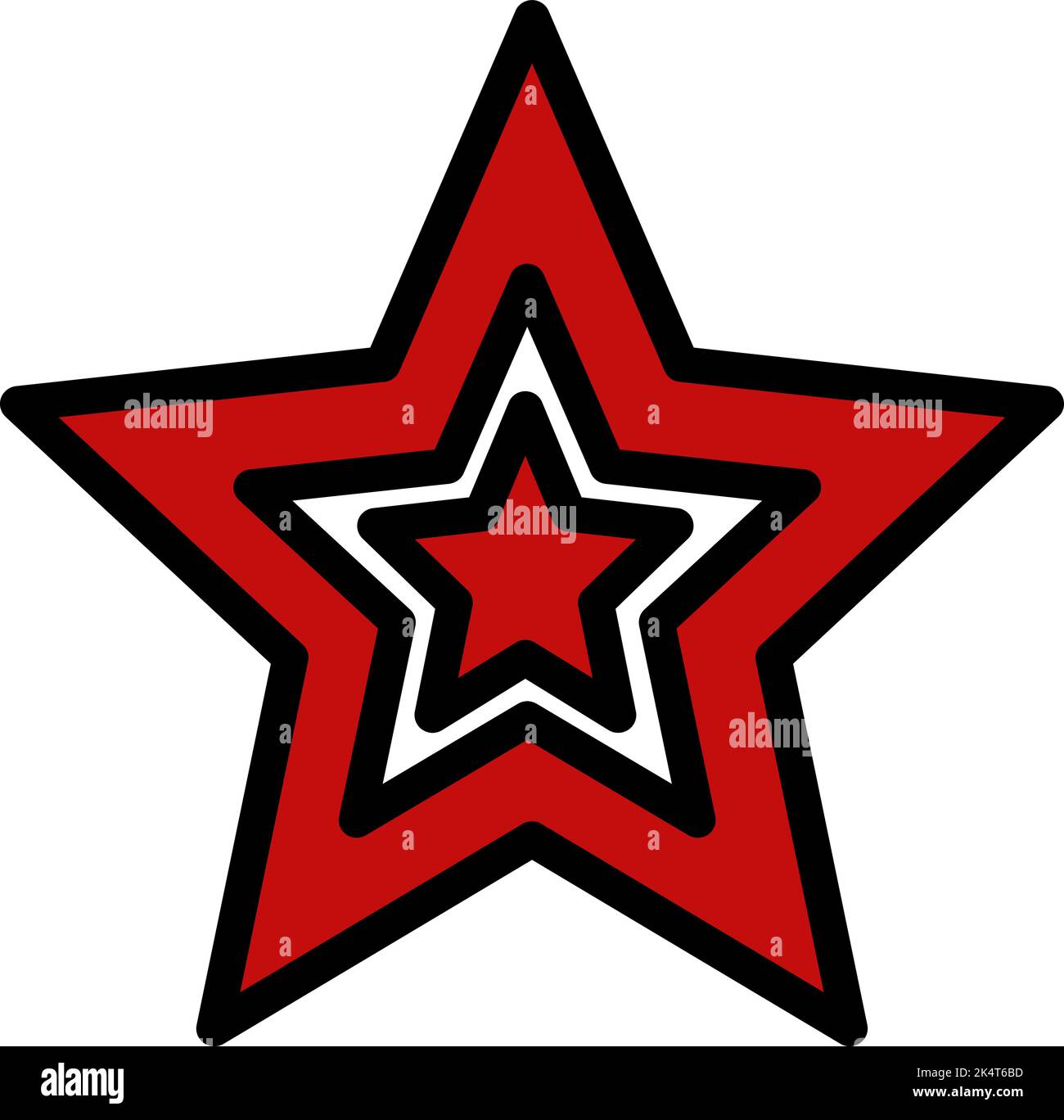 Red star, illustration, vector on a white background Stock Vector Image ...
