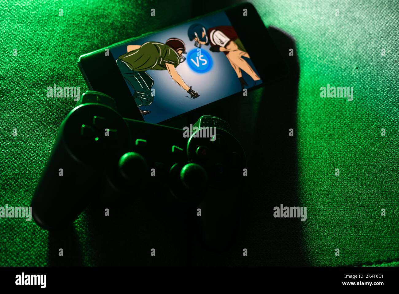 Gamer work space concept. gaming set up. top view of a gaming gear ...