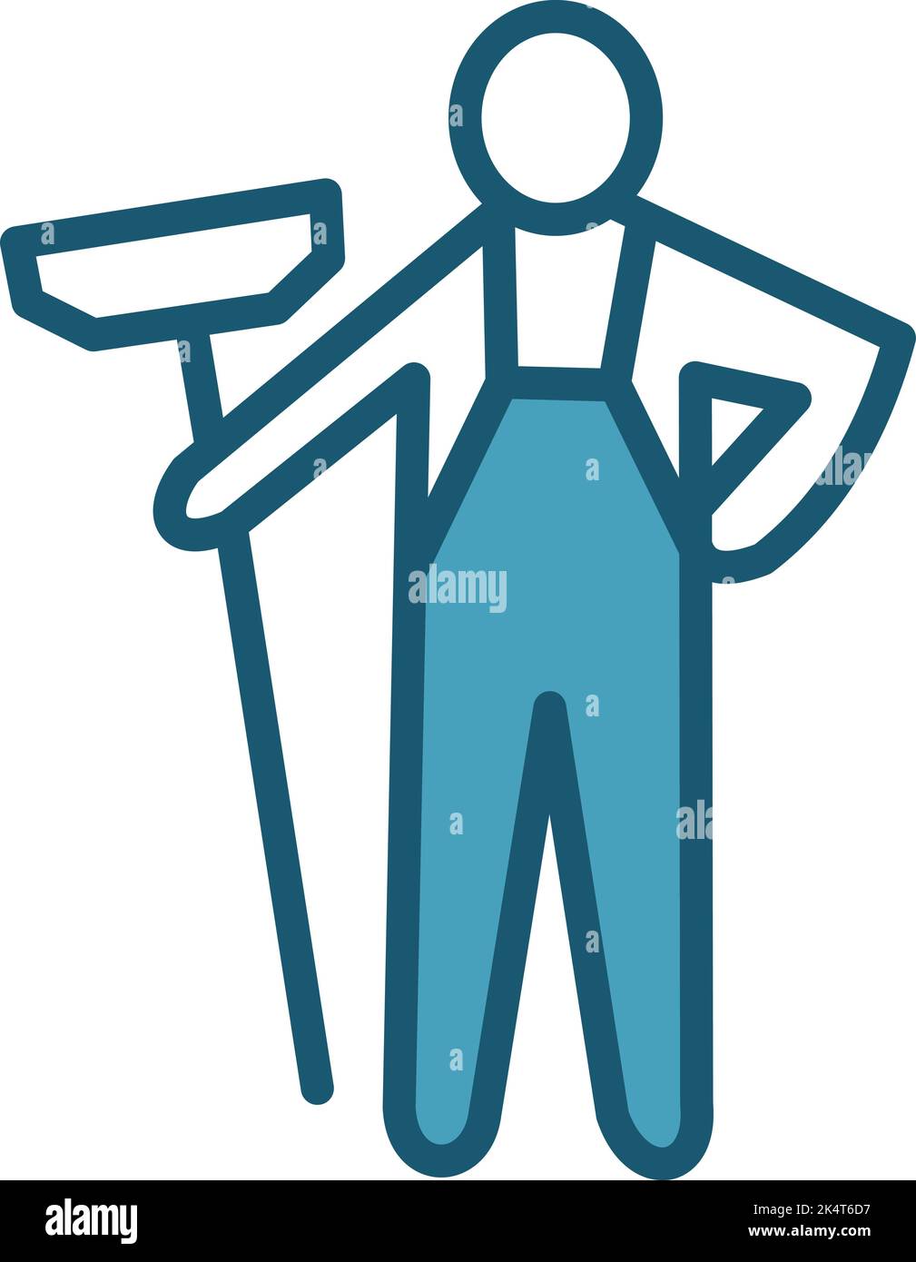Cleaning man, illustration, vector on a white background Stock Vector ...