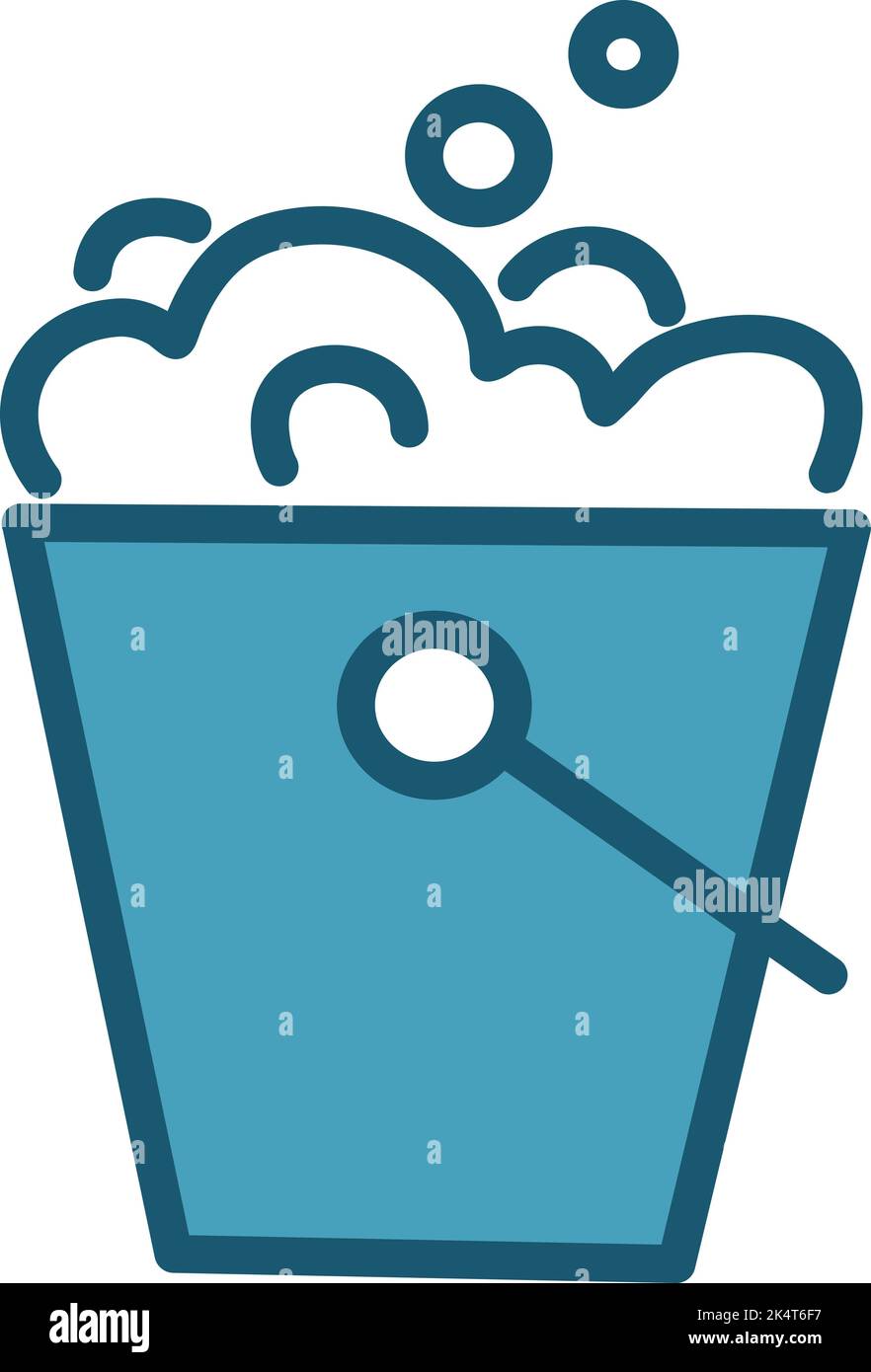Cleaning bucket, illustration, vector on a white background Stock ...