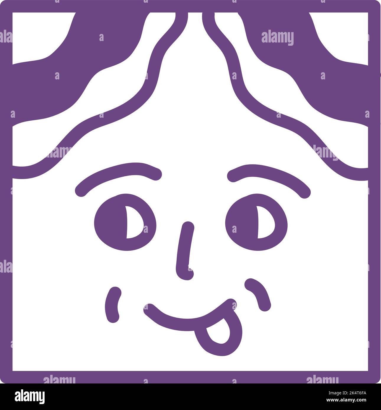 Silly emotion face, illustration, vector on a white background Stock ...