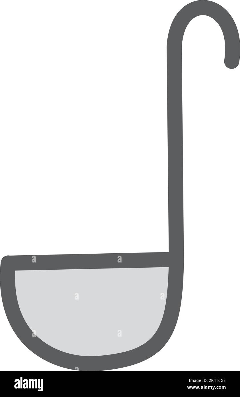 Kitchen laddle, illustration, vector on a white background Stock Vector ...