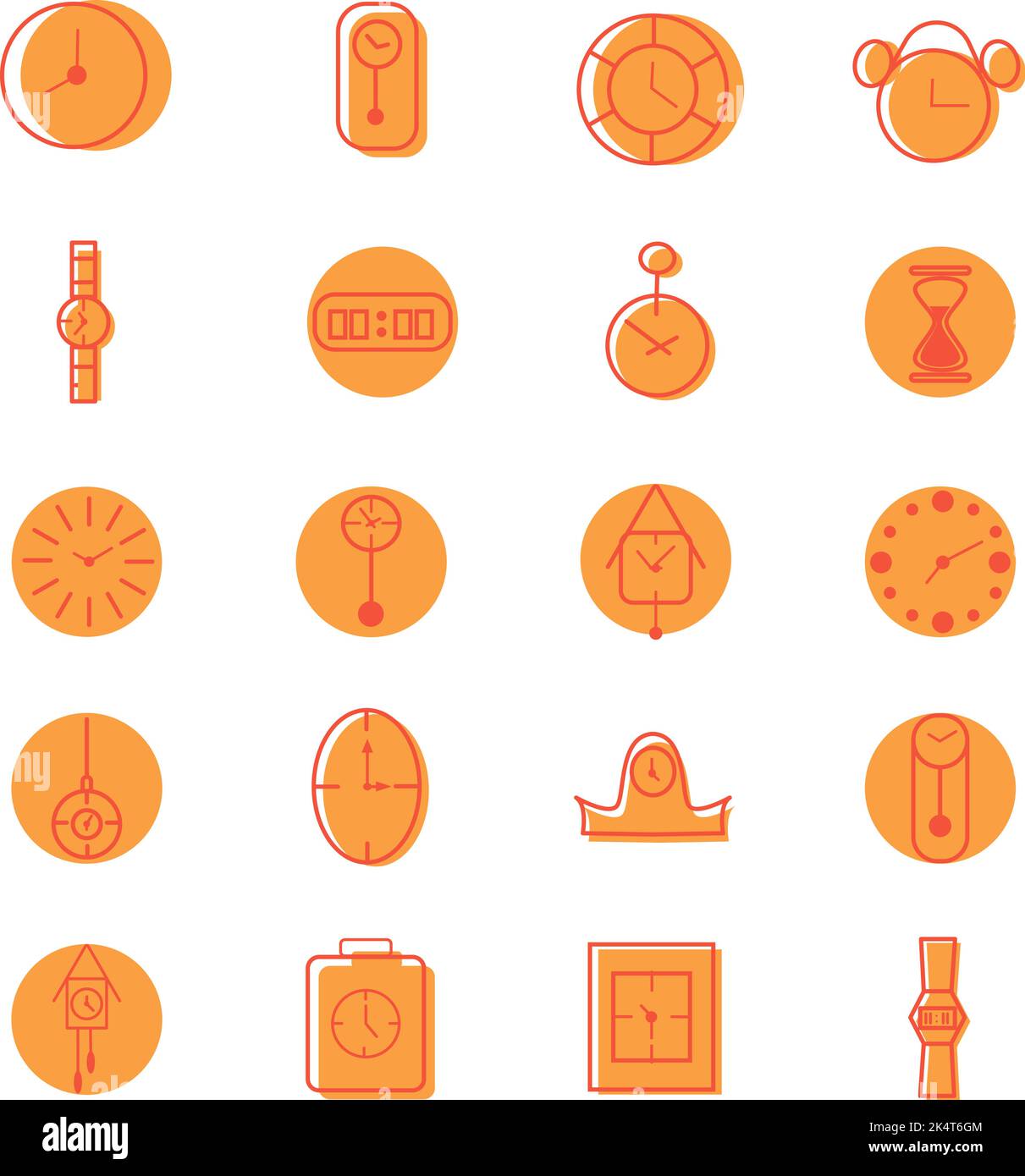 Time clocks, illustration, vector on a white background Stock Vector ...