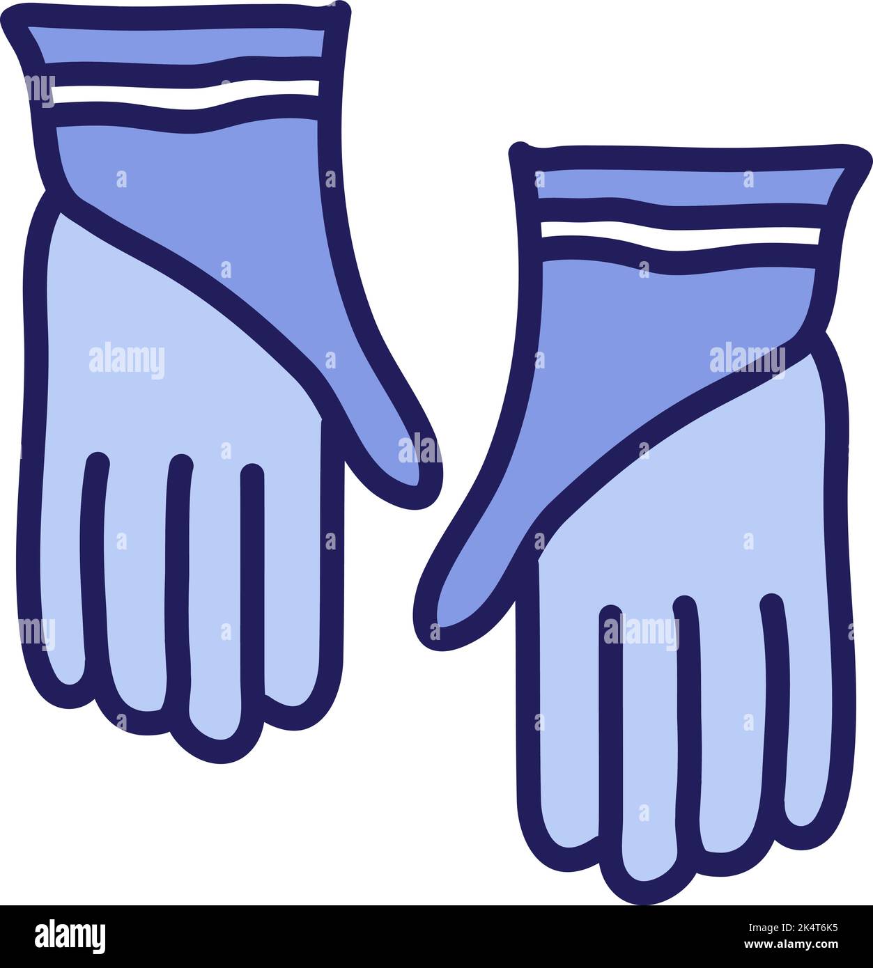 Purple cleaning gloves, illustration, vector on a white background ...