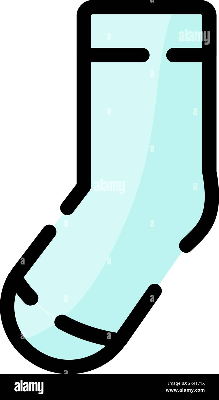 Blue sock, illustration, vector on a white background Stock Vector ...