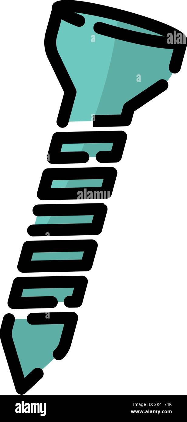 Construction screw, illustration, vector on a white background Stock ...