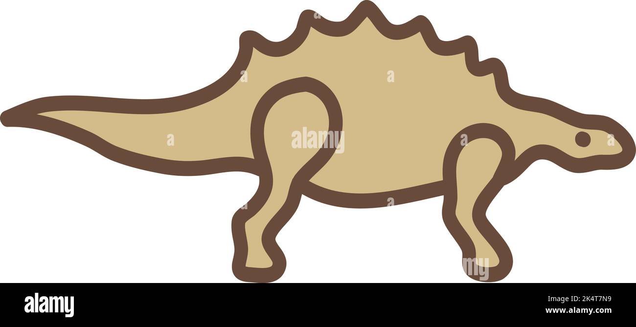 Brown dinosaur, illustration, vector on a white background Stock Vector ...