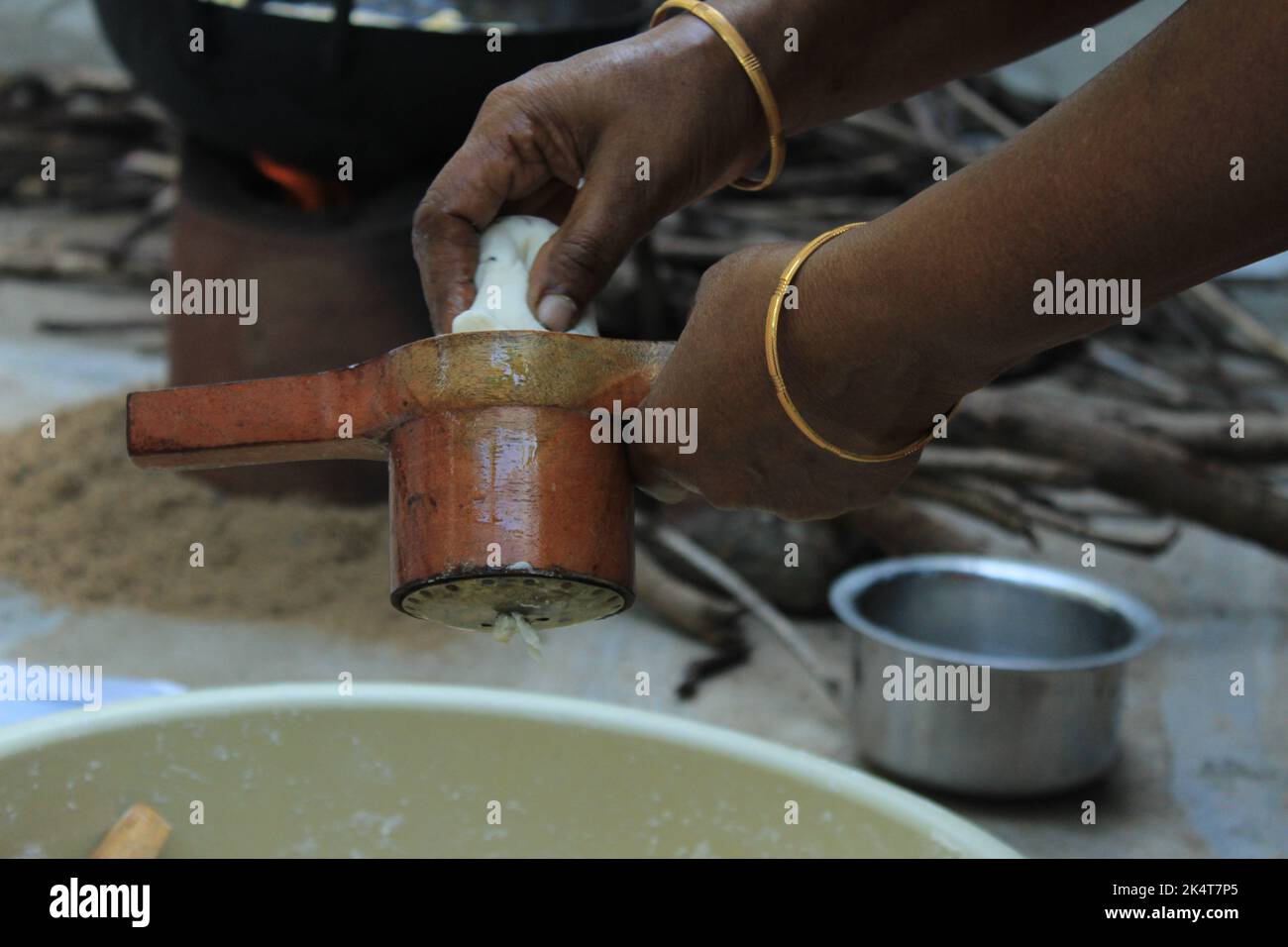 Preparing South Indian Homemade rice Murukku for Diwali festival snacks ...