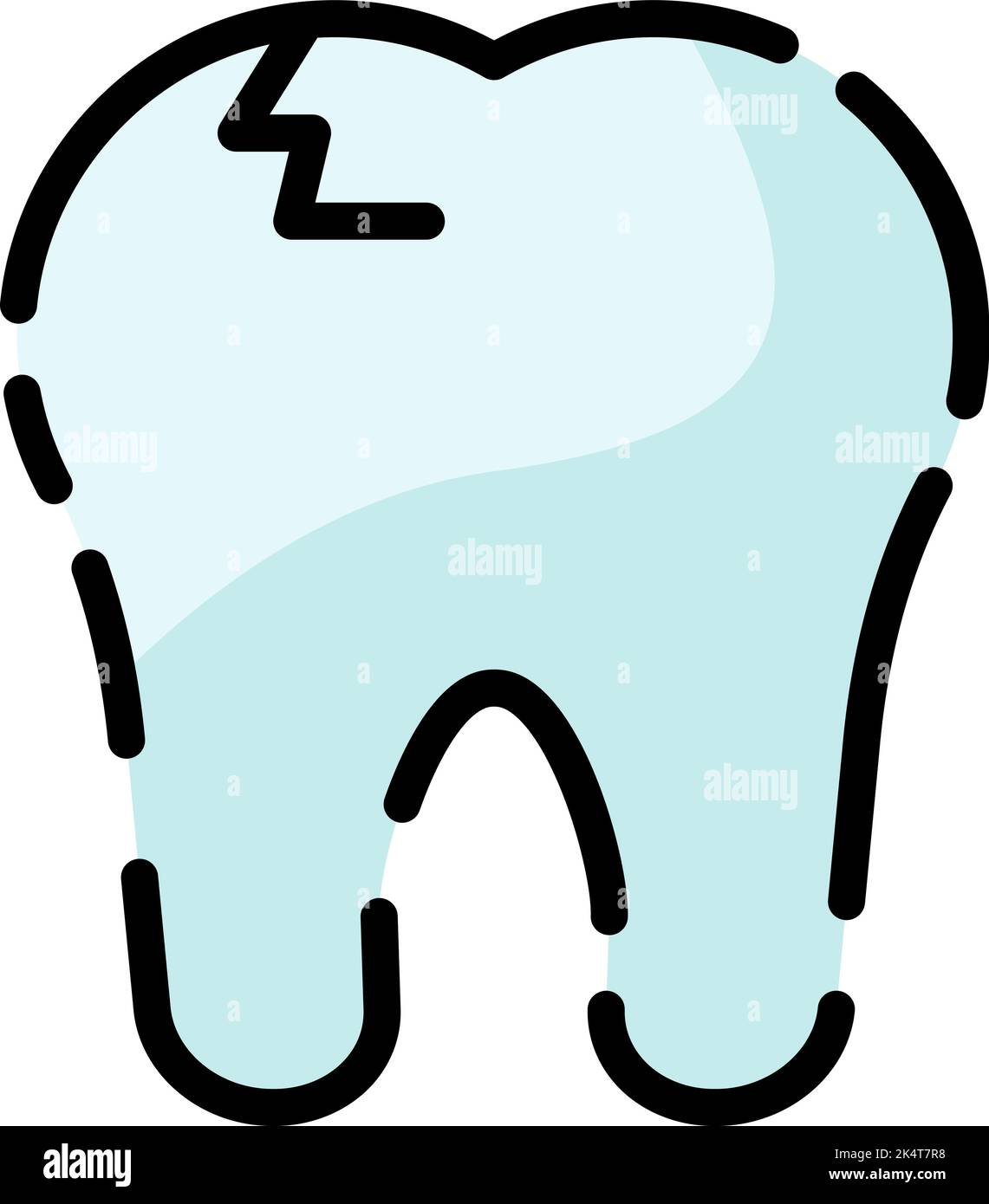 Dental broken tooth, illustration, vector on a white background Stock ...