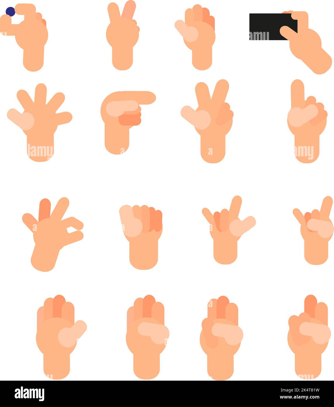 Hand fingers icon pack, illustration, vector on a white background ...
