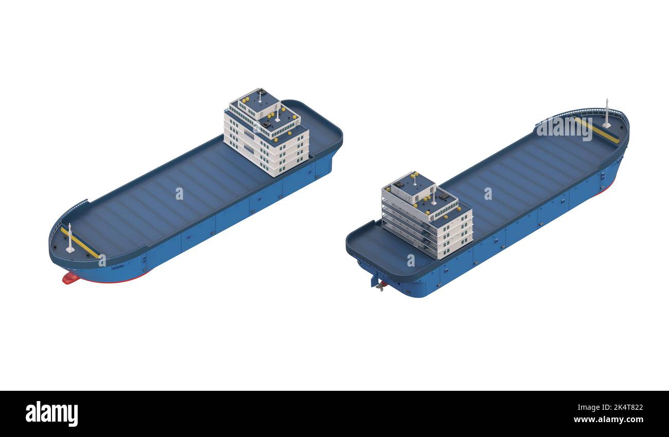 3d rendering empty cargo ship or vessel isolated on white Stock Photo ...