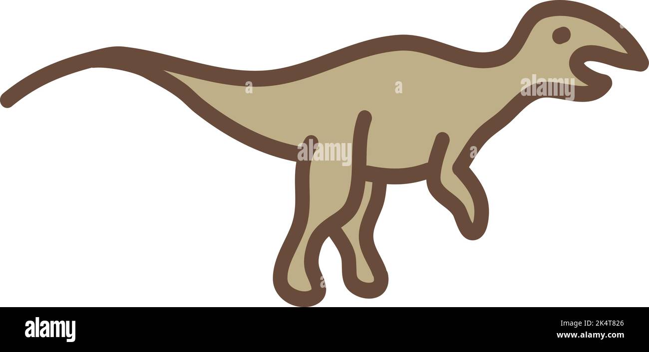 Brown dinosaur, illustration, vector on a white background Stock Vector ...