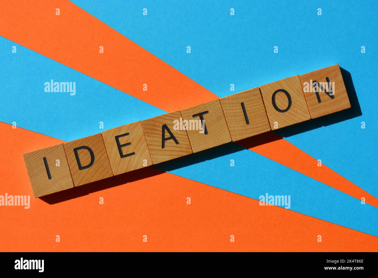 Ideation, word in wooden alphabet letters isolated on background that ...
