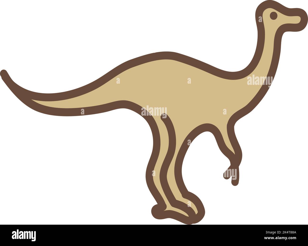 Dinosaur with long tail, illustration, vector on a white background ...