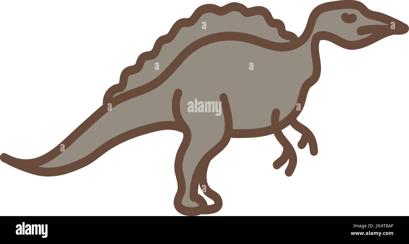 Grey dinosaur, illustration, vector on a white background Stock Vector ...