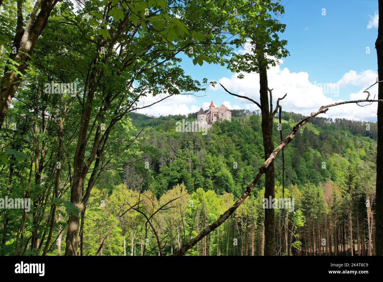 Pernstejn castle historical old fort and its gardens in central Europe ...
