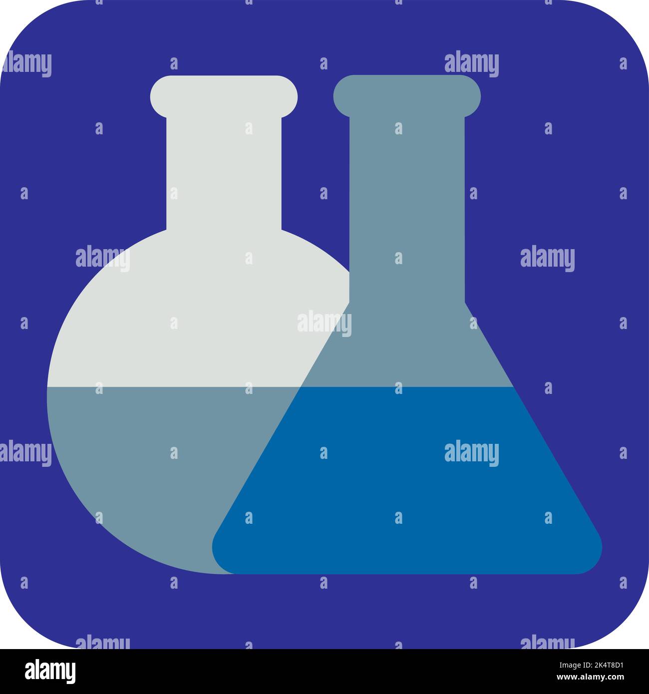 Chemistry glass containers, illustration, vector on a white background ...