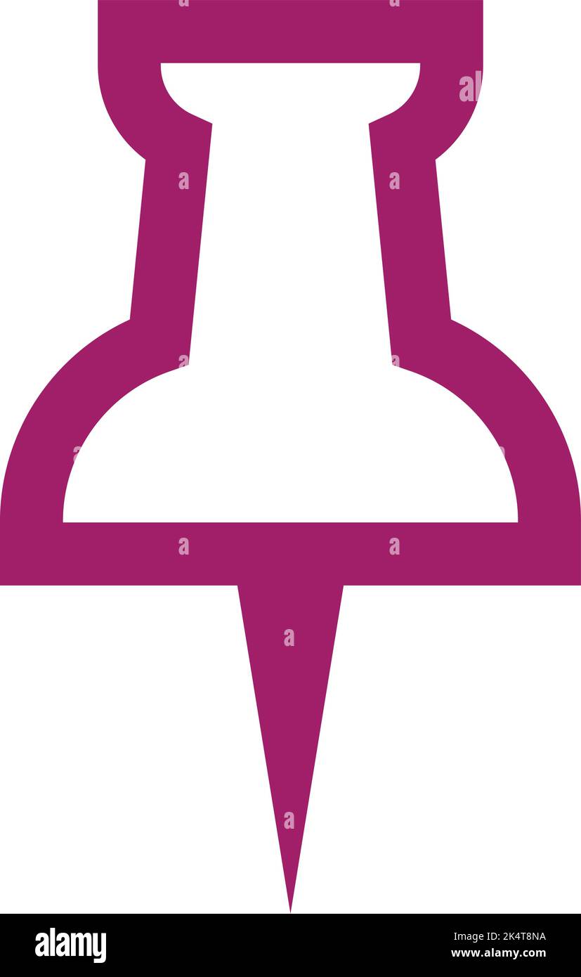 Pink pin, illustration, vector on a white background Stock Vector Image ...