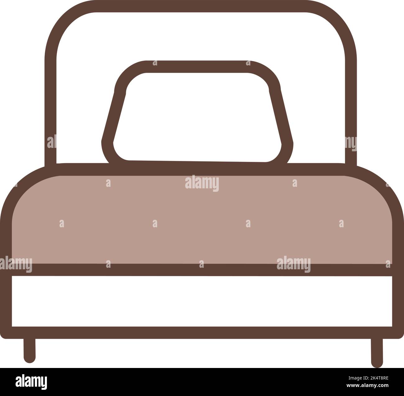 Brown sleeping bed, illustration, vector on a white background Stock ...