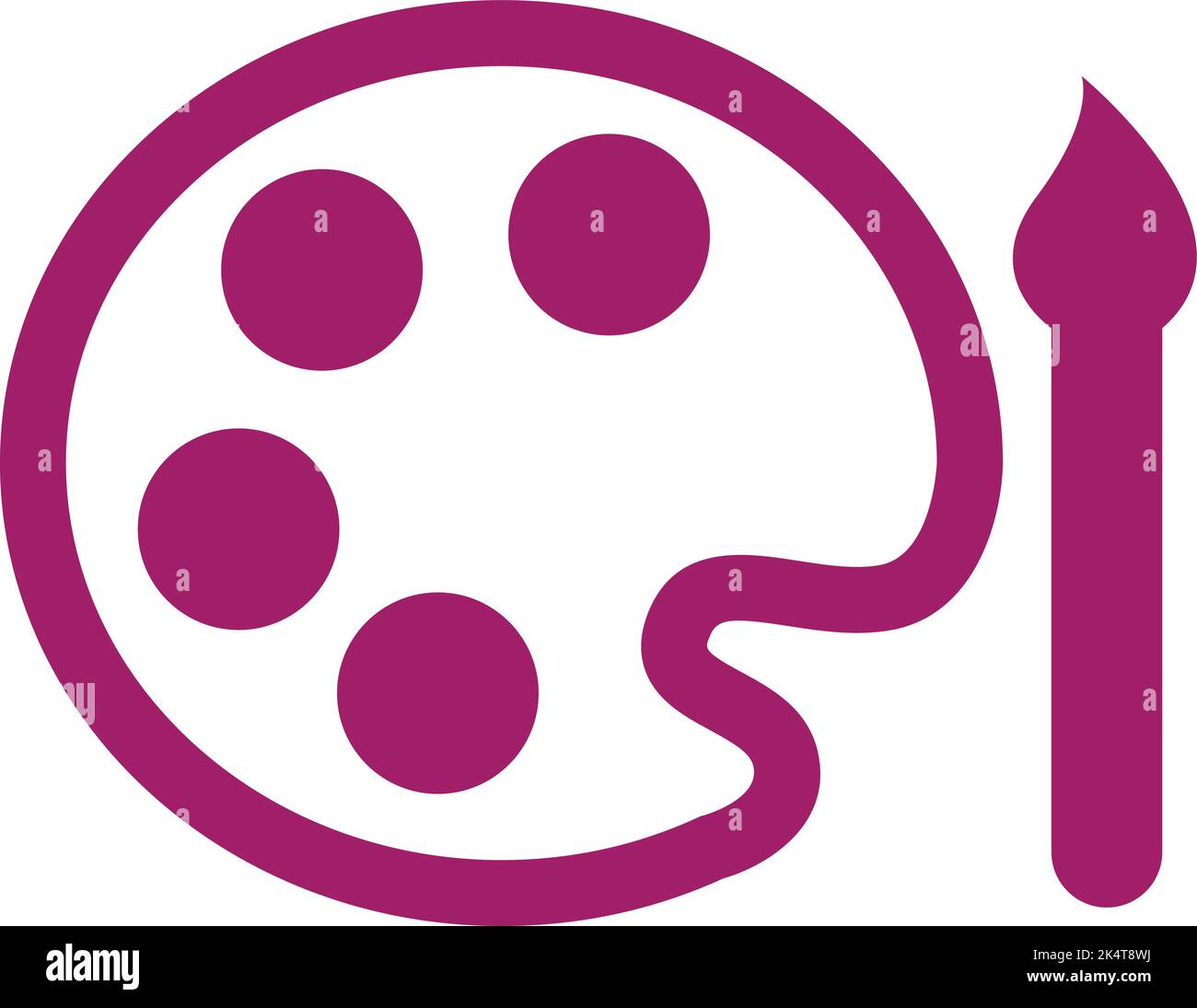 Pink paint palette, illustration, vector on a white background Stock ...