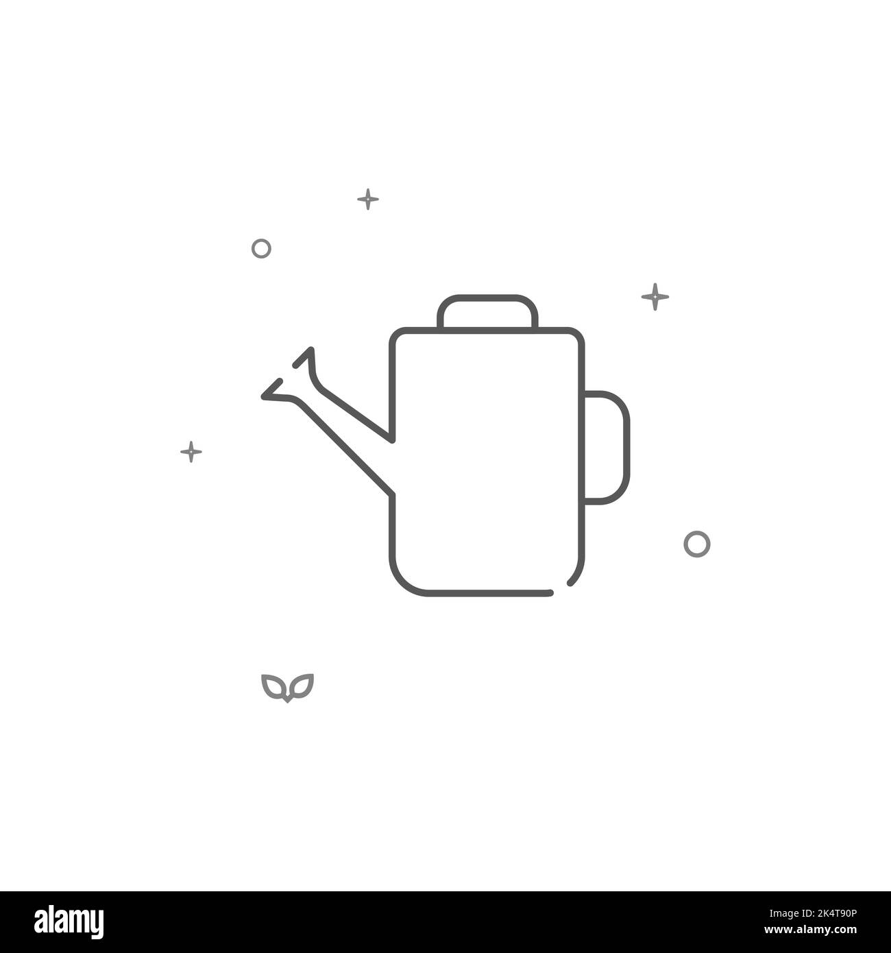 Garden watering can simple vector line icon. Symbol, pictogram, sign ...