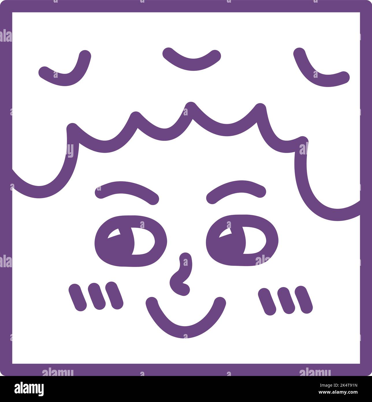 Silly shy emotion face, illustration, vector on a white background ...
