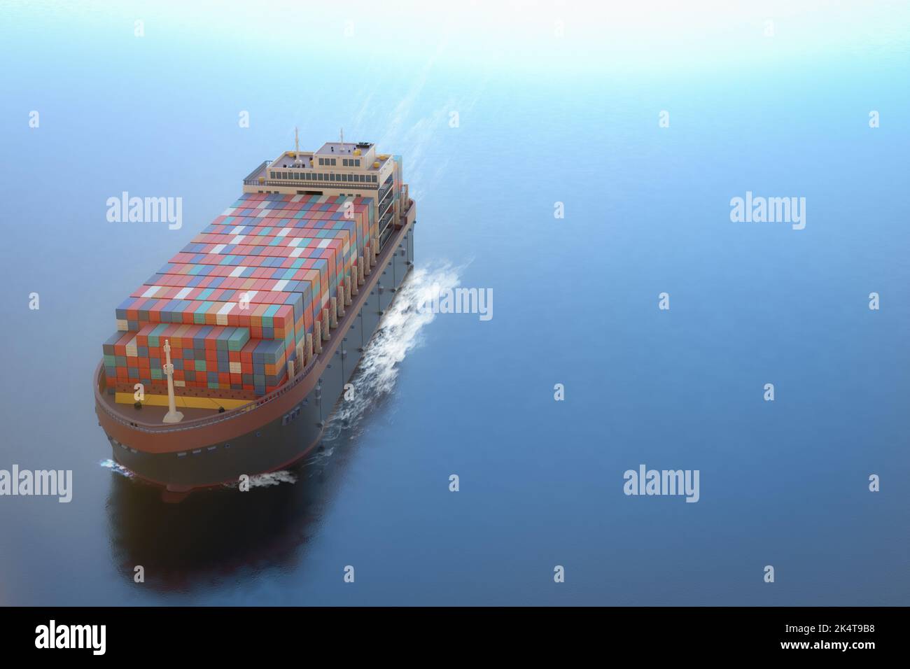 3d rendering cargo ship or vessel with containers in ocean Stock Photo ...