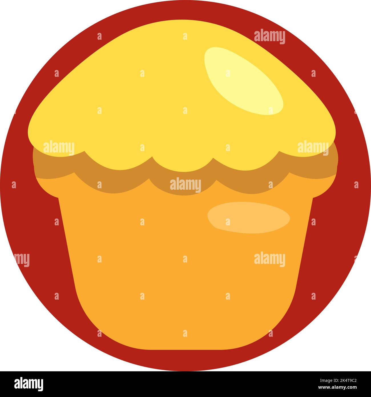 Yellow delicious cupcake, illustration, vector on a white background ...