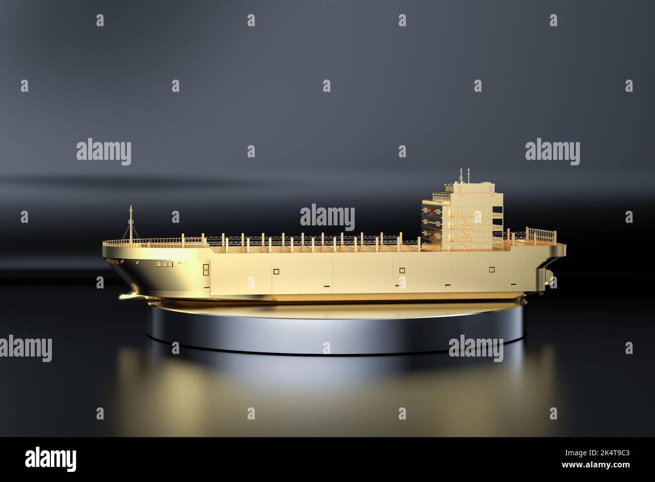 3d rendering golden cargo ship or vessel Stock Photo - Alamy