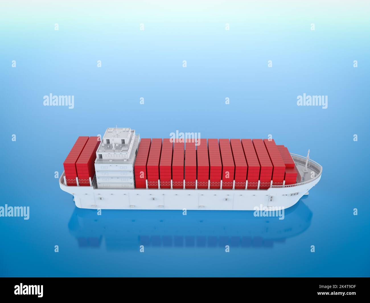 3d rendering white cargo ship or vessel with containers in ocean Stock ...