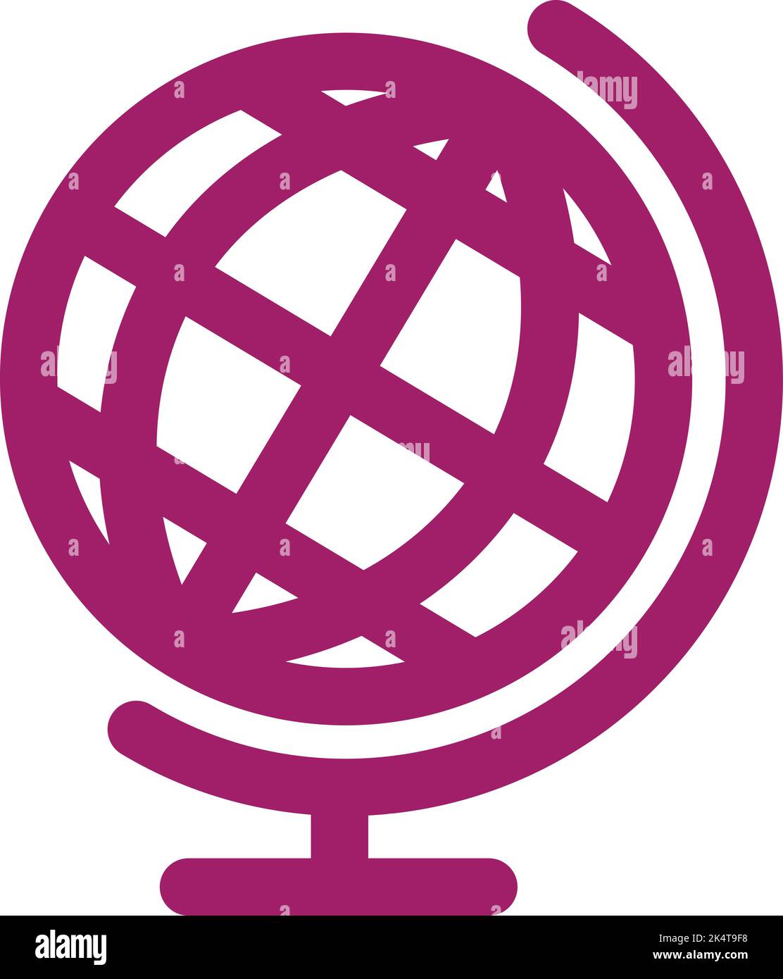 Pink globe, illustration, vector on a white background Stock Vector ...